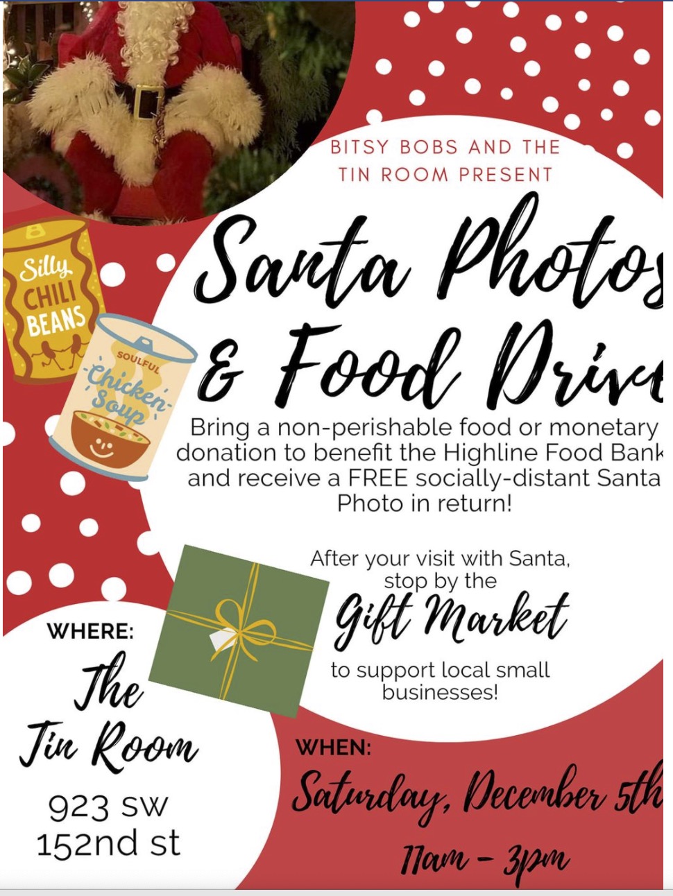 Santa photos and food drive Dec. 5 in Burien | Westside Seattle